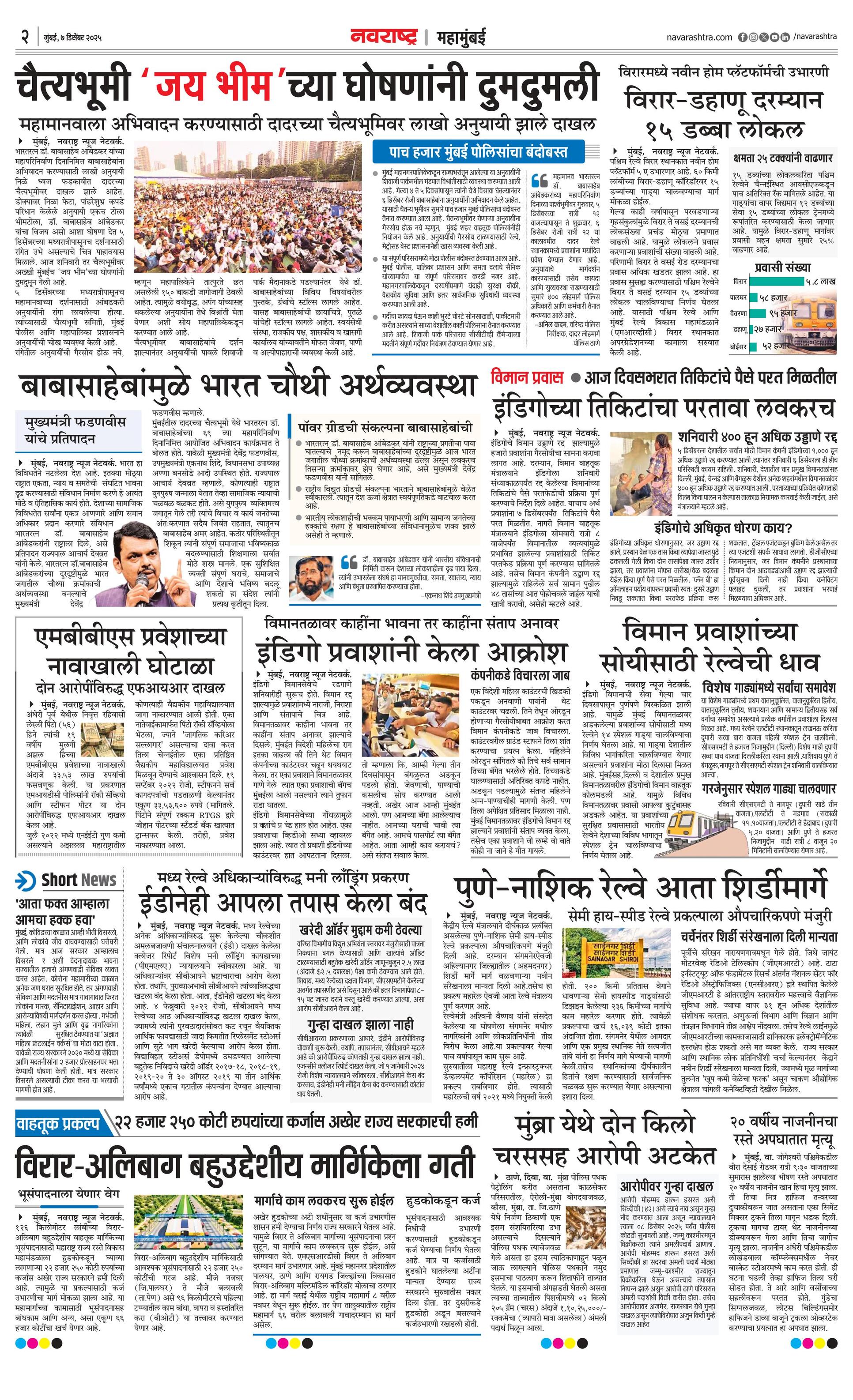 Mumbai E-paper | 2025-12-07 | Page 1 | Navarashtra